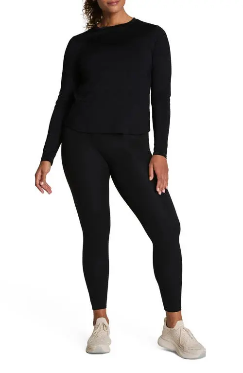 Spanx Get Moving Long Sleeve Top - Very Black