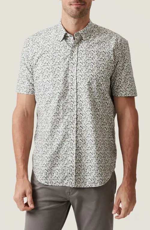 34 Heritage Grove Short Sleeve Cotton & Lyocell Button-up Shirt - Olive