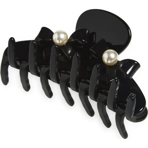 Alexandre De Paris Faux Pearl Claw Clip - Black