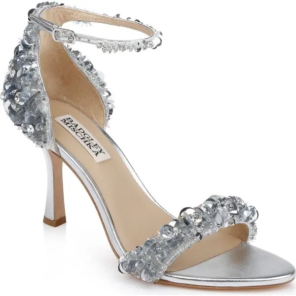 Badgley Mischka Ankle Strap Sandal - Silver Metallic