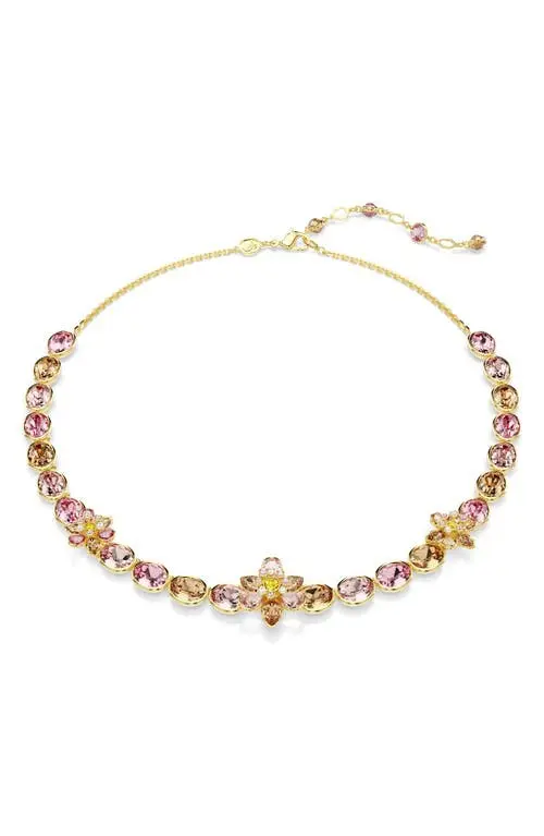 SWAROVSKI Idyllia Crystal Flower Bracelet - Gold/multi