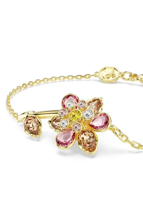 SWAROVSKI Idyllia Crystal Flower Bracelet - Gold/multi