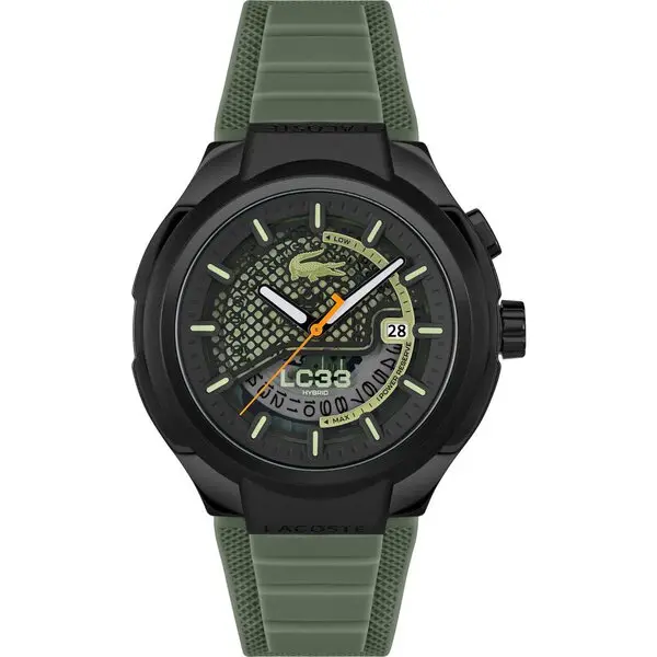 Lacoste Hybrid Silicone Strap Watch - Khaki