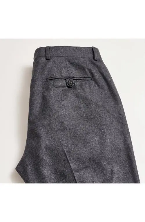 Billy Reid Flat-front Silk & Virgin Wool Dress Pants - Charcoal