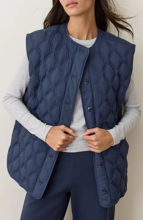 Marine Layer Marina Quilted Vest - Navy