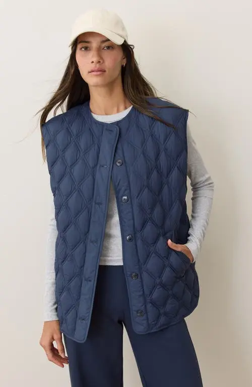 Marine Layer Marina Quilted Vest - Navy