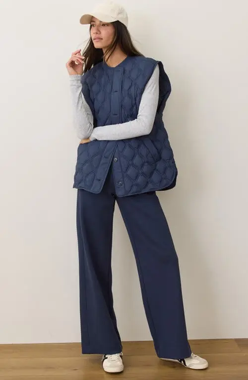 Marine Layer Marina Quilted Vest - Navy
