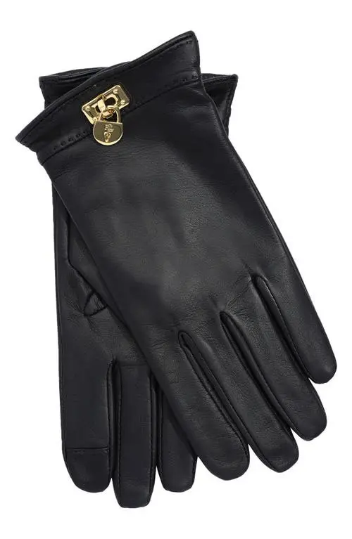 Ralph Lauren Logo Plate Leather Gloves
