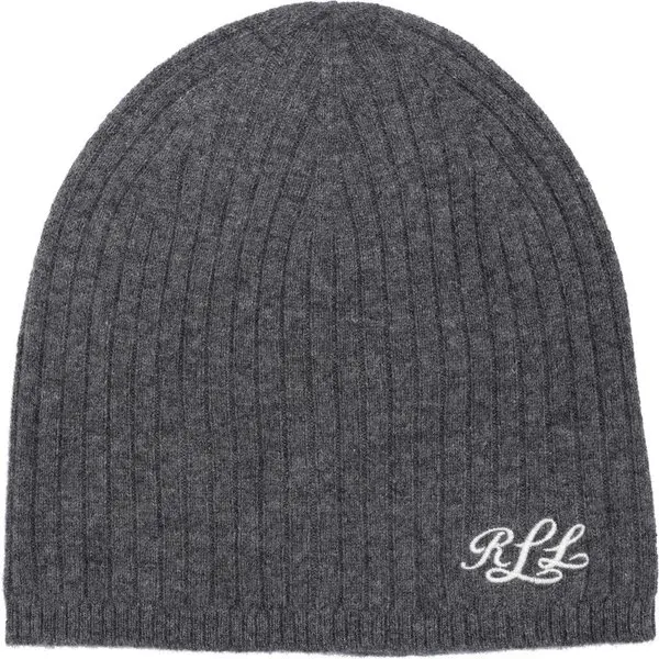 Ralph Lauren Signature Cashmere Beanie - Grey Onyx