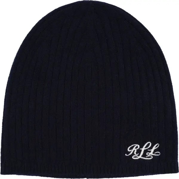Ralph Lauren Signature Cashmere Beanie - Navy