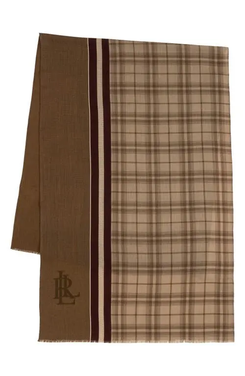 Ralph Lauren Plaid Wool Scarf - Taupe