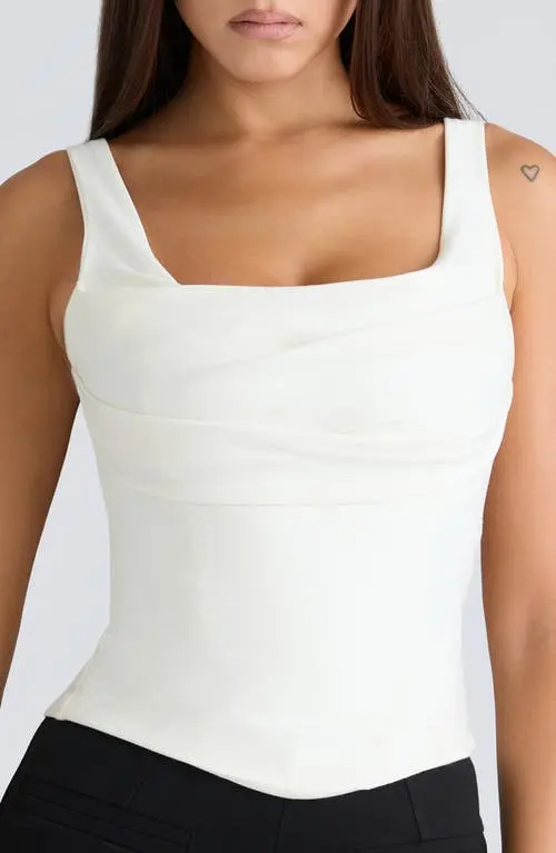 House Of Cb Drape Neck Corset Top - Ivory