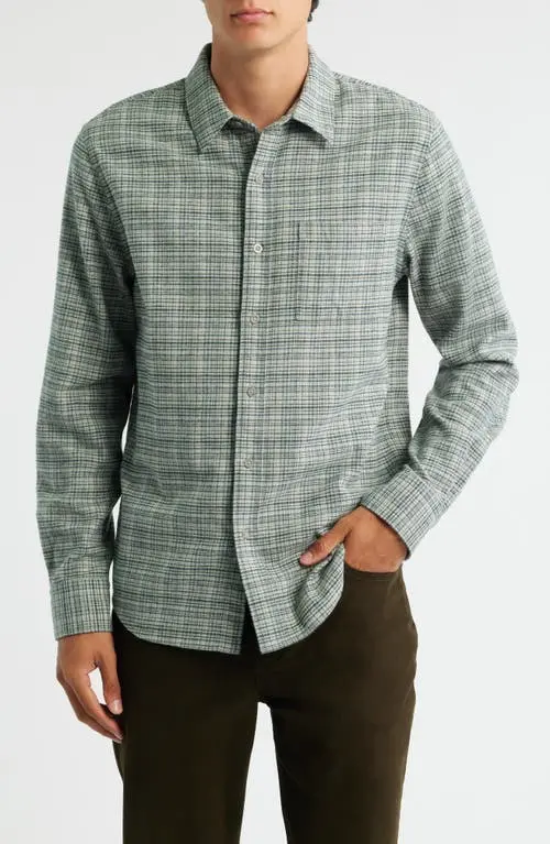 Vince Highclere Plaid Flannel Button-up Shirt - Pistachio Combo