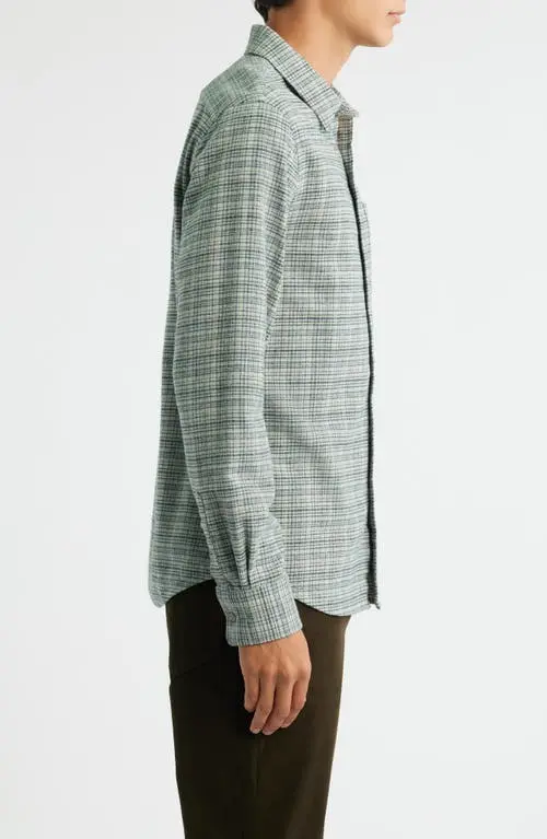 Vince Highclere Plaid Flannel Button-up Shirt - Pistachio Combo