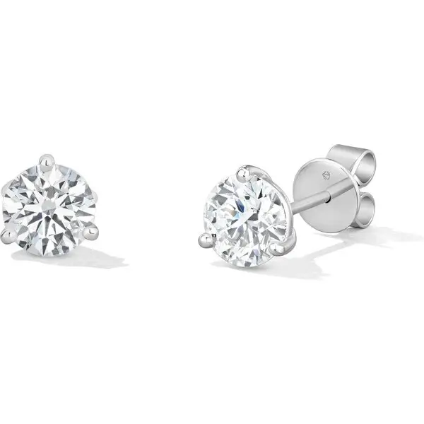 Hearts On Fire Diamond Stud Earrings - 18k White Gold