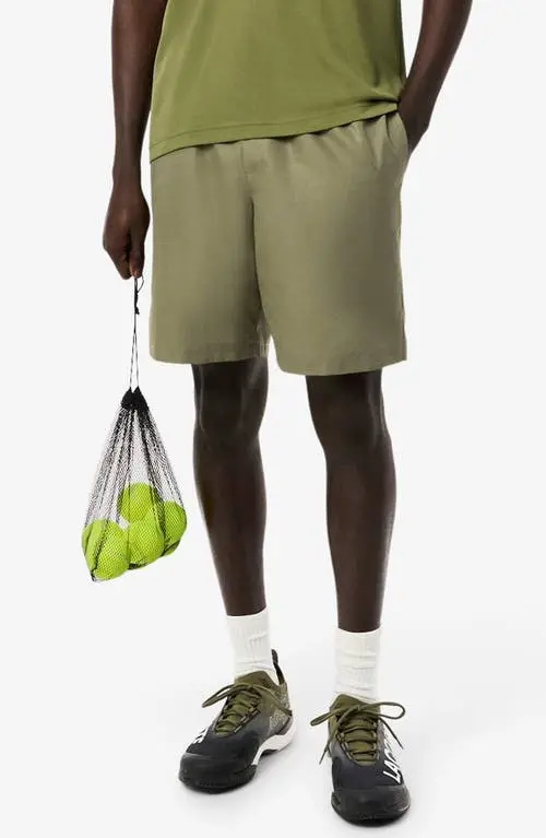 Lacoste Sport Diamante Drawstring Athletic Shorts - E9f Olive