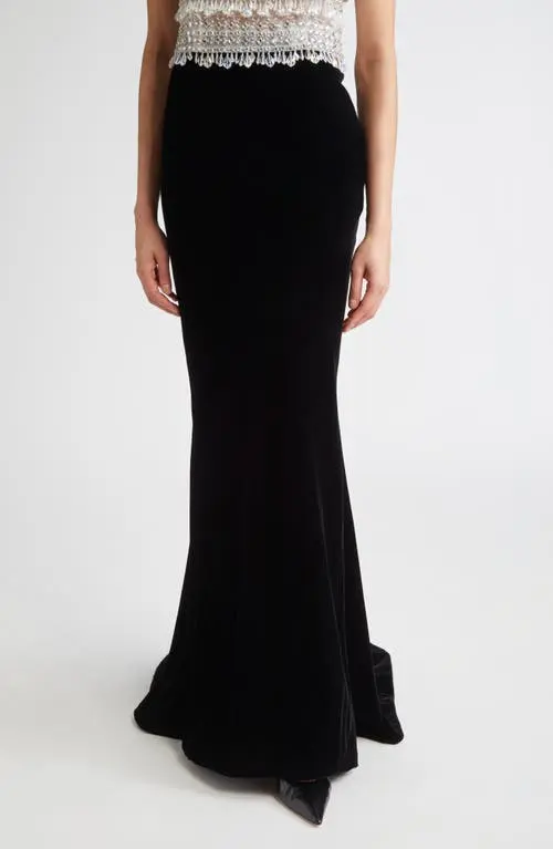 Carolina Herrera Velvet Trumpet Skirt With Train