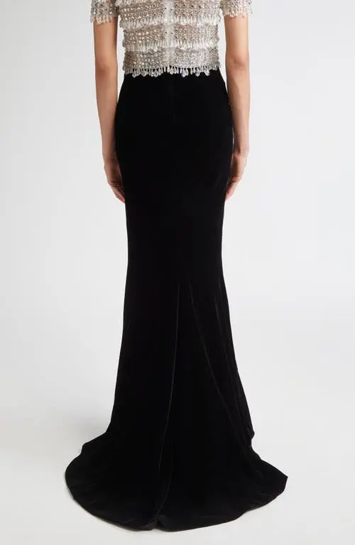 Carolina Herrera Velvet Trumpet Skirt With Train