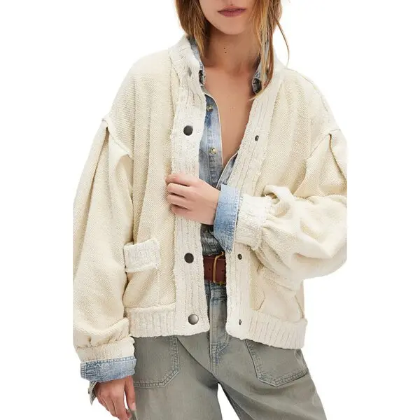 Free People Drop Shoulder Cardigan - Tea