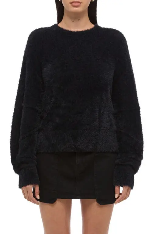 Helmut Lang Apex Eyelash Faux Fur Sweater - Black