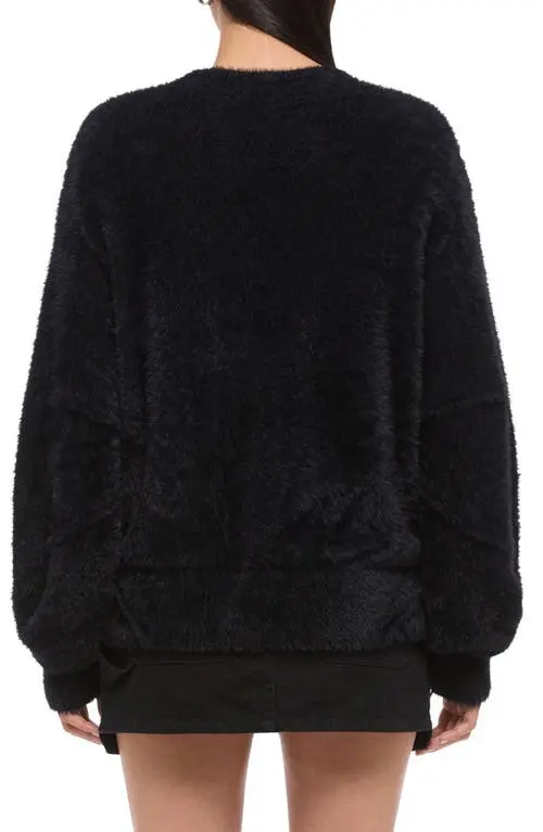 Helmut Lang Apex Eyelash Faux Fur Sweater - Black