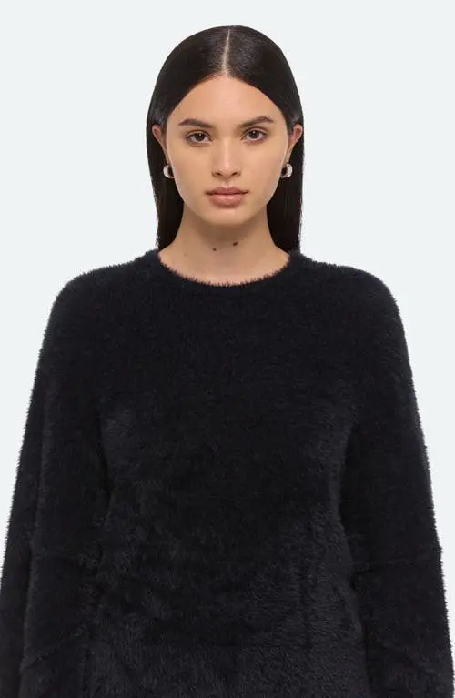 Helmut Lang Apex Eyelash Faux Fur Sweater - Black