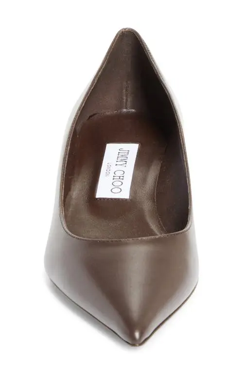 JIMMY CHOO Amelia Pointed-toe Kitten Heel Pump - Chocolate