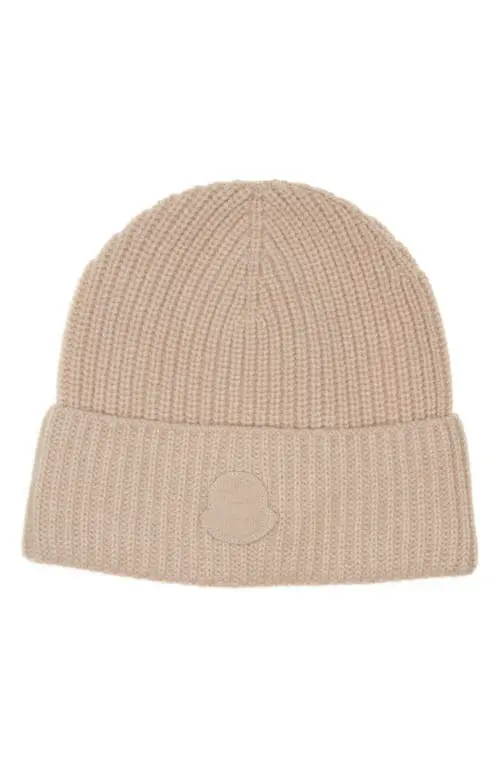 Moncler Embroidered Cashmere Beanie - Beige Sand