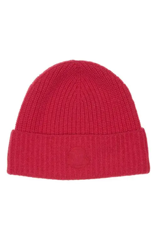 Moncler Embroidered Cashmere Beanie - Candy Apple