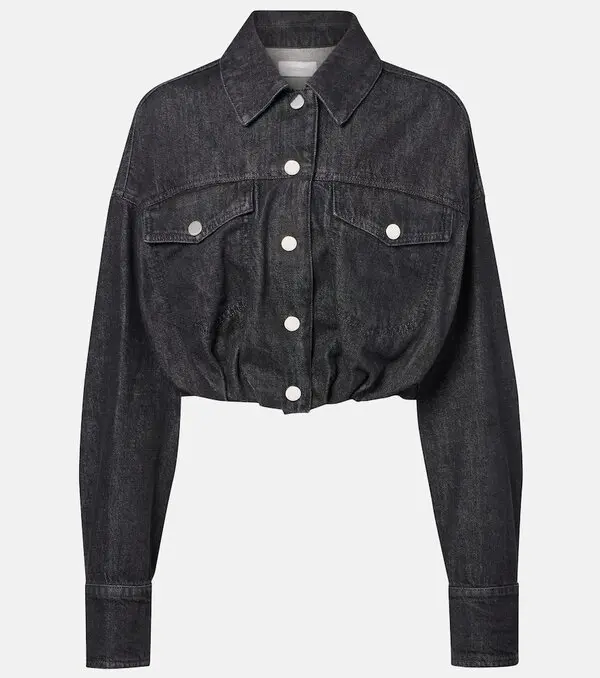 Sportmax Sondrio Cropped Denim Shirt - Black