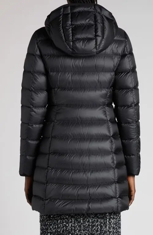Moncler Hirma Hooded Long Puffer Jacket Black Editorialist