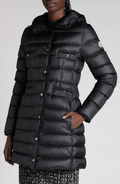 Moncler Hirma Hooded Long Puffer Jacket Black Editorialist
