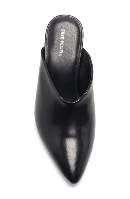 Free People Pointed Toe Cone Heel Mule - Black Leather