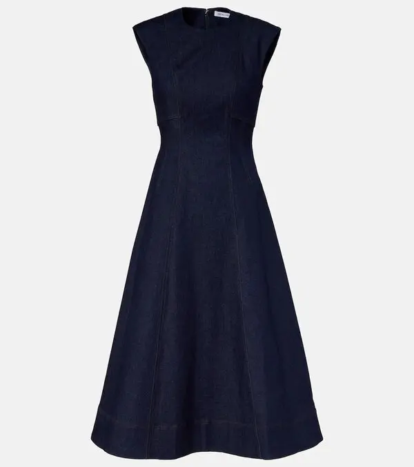 Veronica Beard Dulce Cotton-blend Denim Midi Dress - Blue