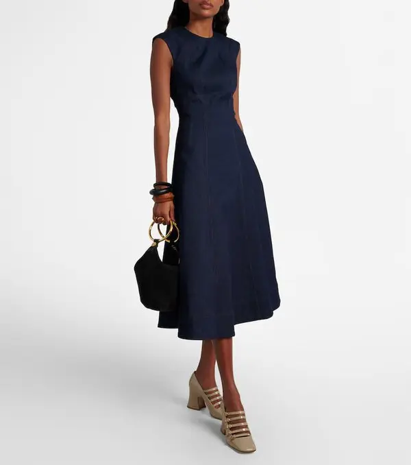 Veronica Beard Dulce Cotton-blend Denim Midi Dress - Blue