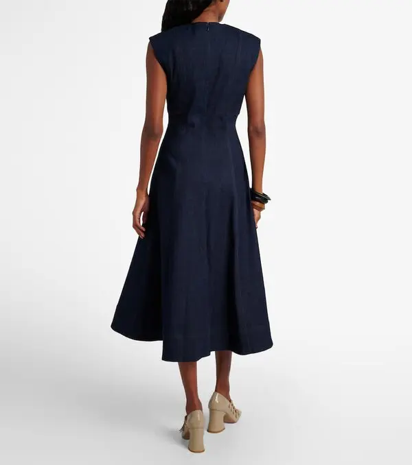 Veronica Beard Dulce Cotton-blend Denim Midi Dress - Blue