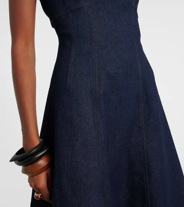 Veronica Beard Dulce Cotton-blend Denim Midi Dress - Blue