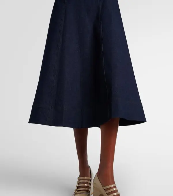Veronica Beard Dulce Cotton-blend Denim Midi Dress - Blue