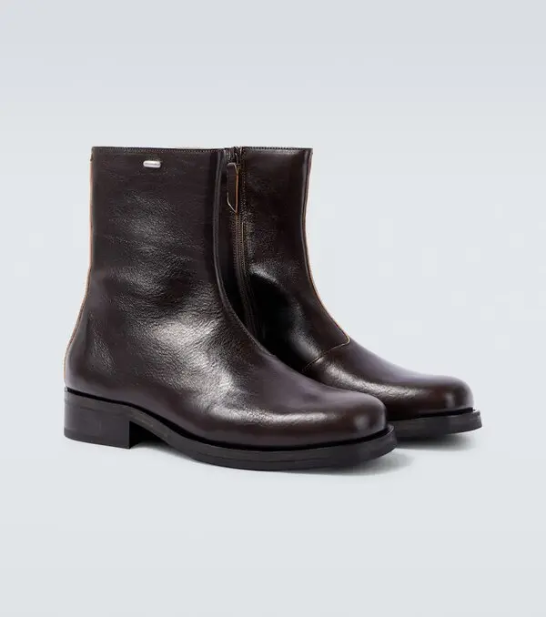 Our Legacy Camion Leather Ankle Boots - Brown