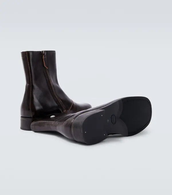 Our Legacy Camion Leather Ankle Boots - Brown