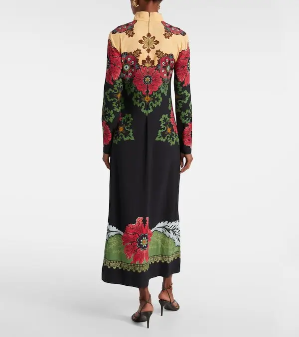 La DoubleJ Halle Printed Satin Midi Dress