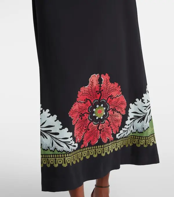 La DoubleJ Halle Printed Satin Midi Dress