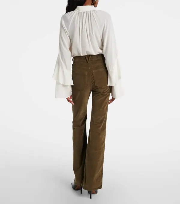 Veronica Beard High-rise Wide-leg Corduroy Pants - Brown