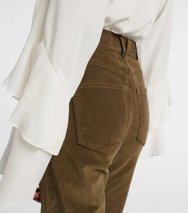 Veronica Beard High-rise Wide-leg Corduroy Pants - Brown