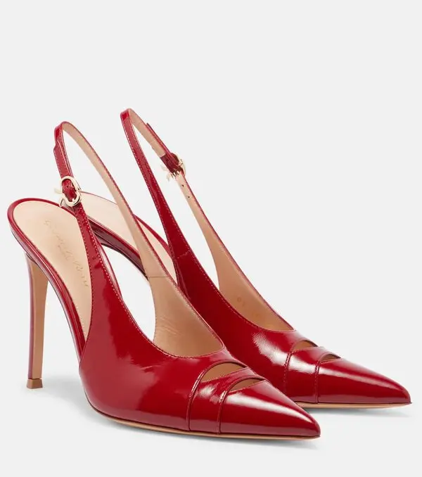 GIANVITO ROSSI 105 Patent Leather Slingback Pumps