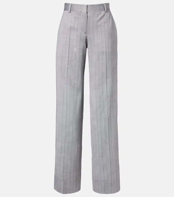 Stella McCartney Striped Wool Wide-leg Trousers