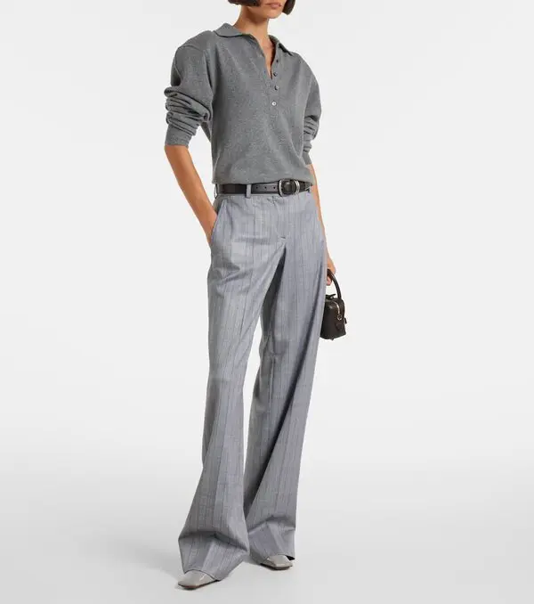 Stella McCartney Striped Wool Wide-leg Trousers