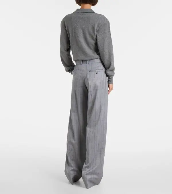 Stella McCartney Striped Wool Wide-leg Trousers