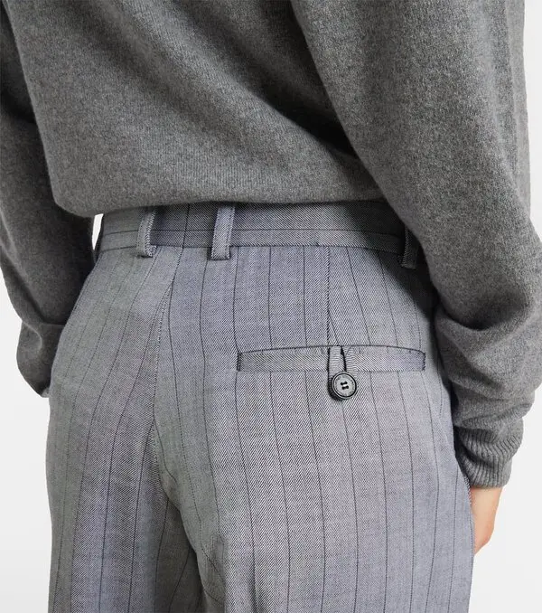 Stella McCartney Striped Wool Wide-leg Trousers