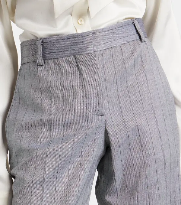 Stella McCartney Striped Wool Wide-leg Trousers
